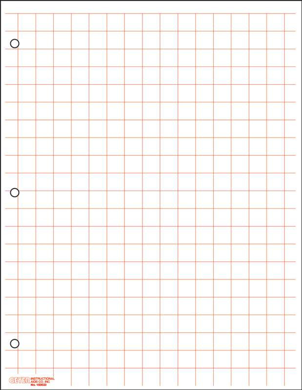 2 GRID XY GRAPH PAPER, 1/4" SQ. - RED - 500 Sheet Ream | Geyer ...