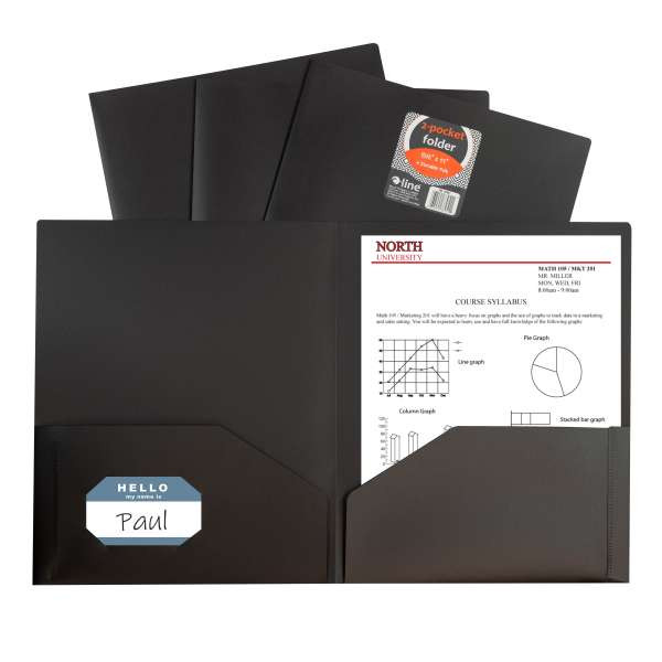 Two-Pocket Heavyweight Poly Portfolio Folder with Prongs, Orange (Set ...