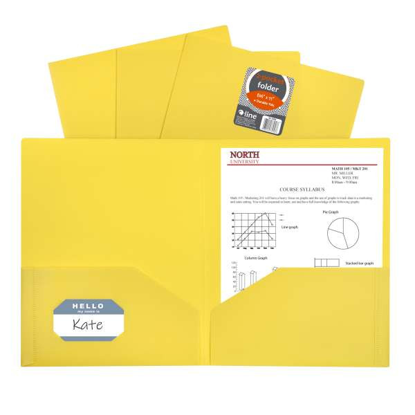 Two-Pocket Heavyweight Poly Portfolio Folder with Prongs, Orange (Set ...
