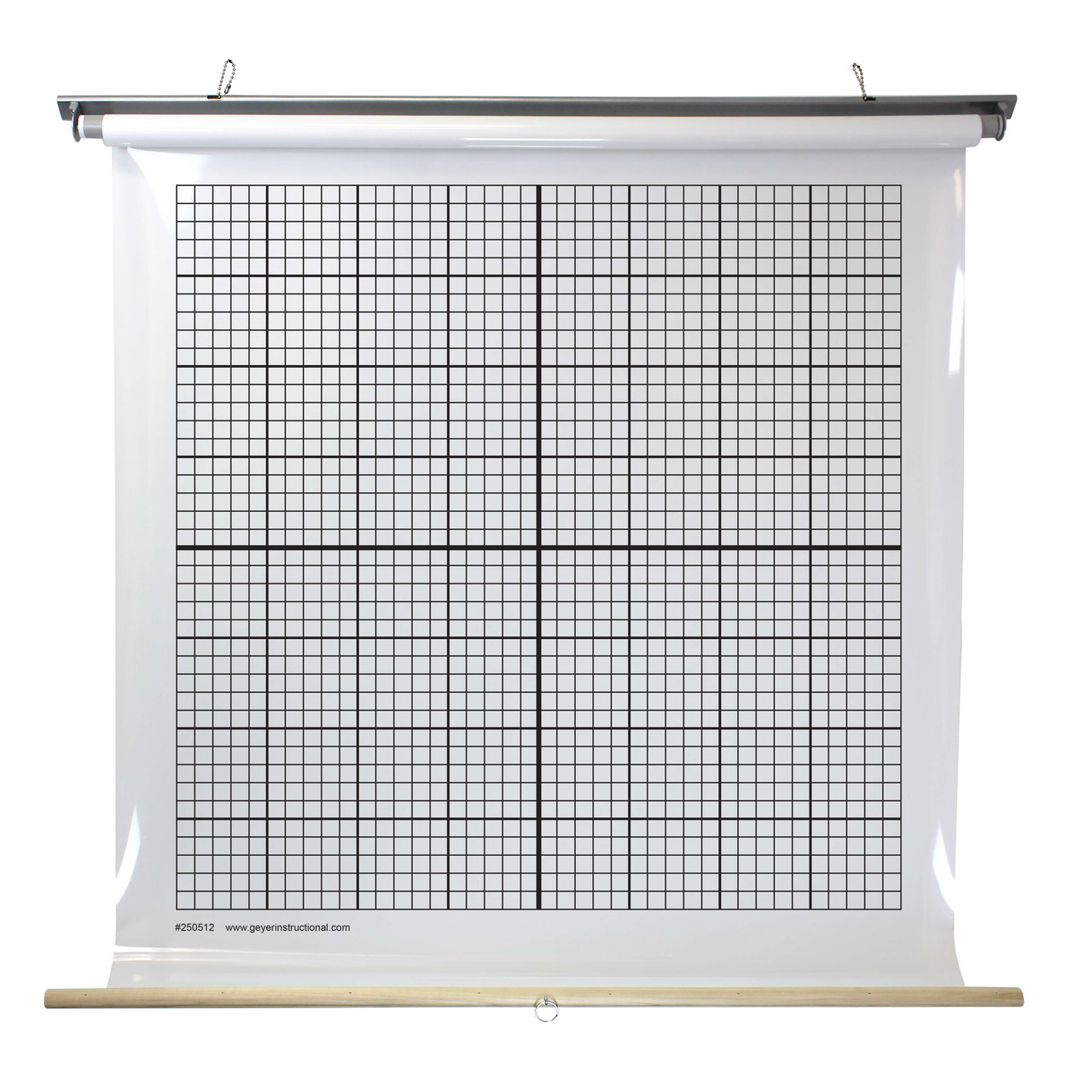 Pull Down Dry Erase Chart, 1" Grid - Numbered Axis | Geyer ...