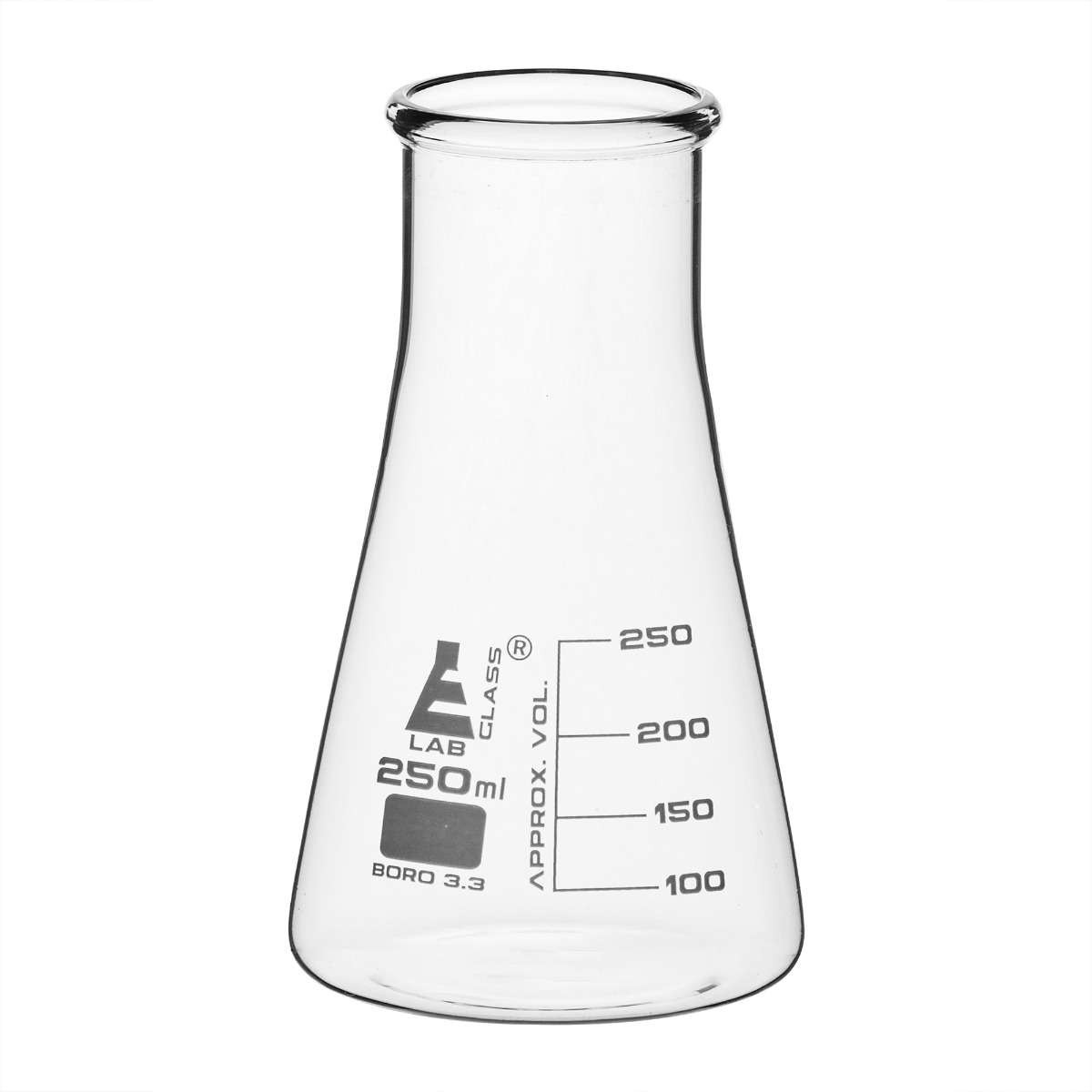 Erlenmeyer Flask, 2000ml - Borosilicate Glass - Wide Neck, Conical ...