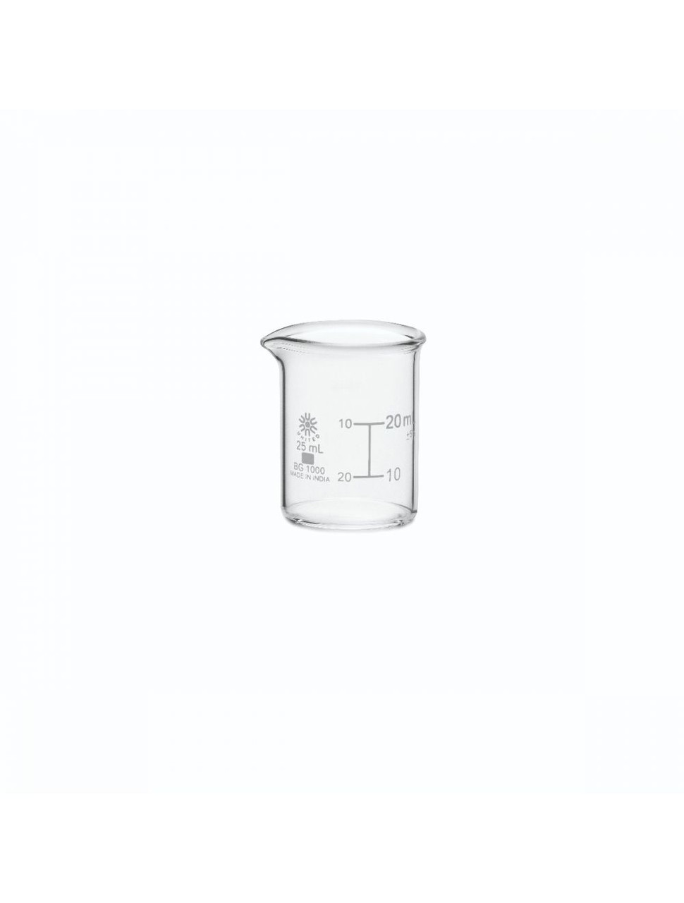 BEAKERS, LOW FORM, BOROSILICATE GLASS, 25ML, PK/12 | Geyer Instructional Products