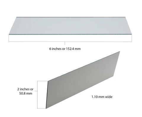 GSC International Mirror Rectangular Glass 2x6 inches with Silver ...