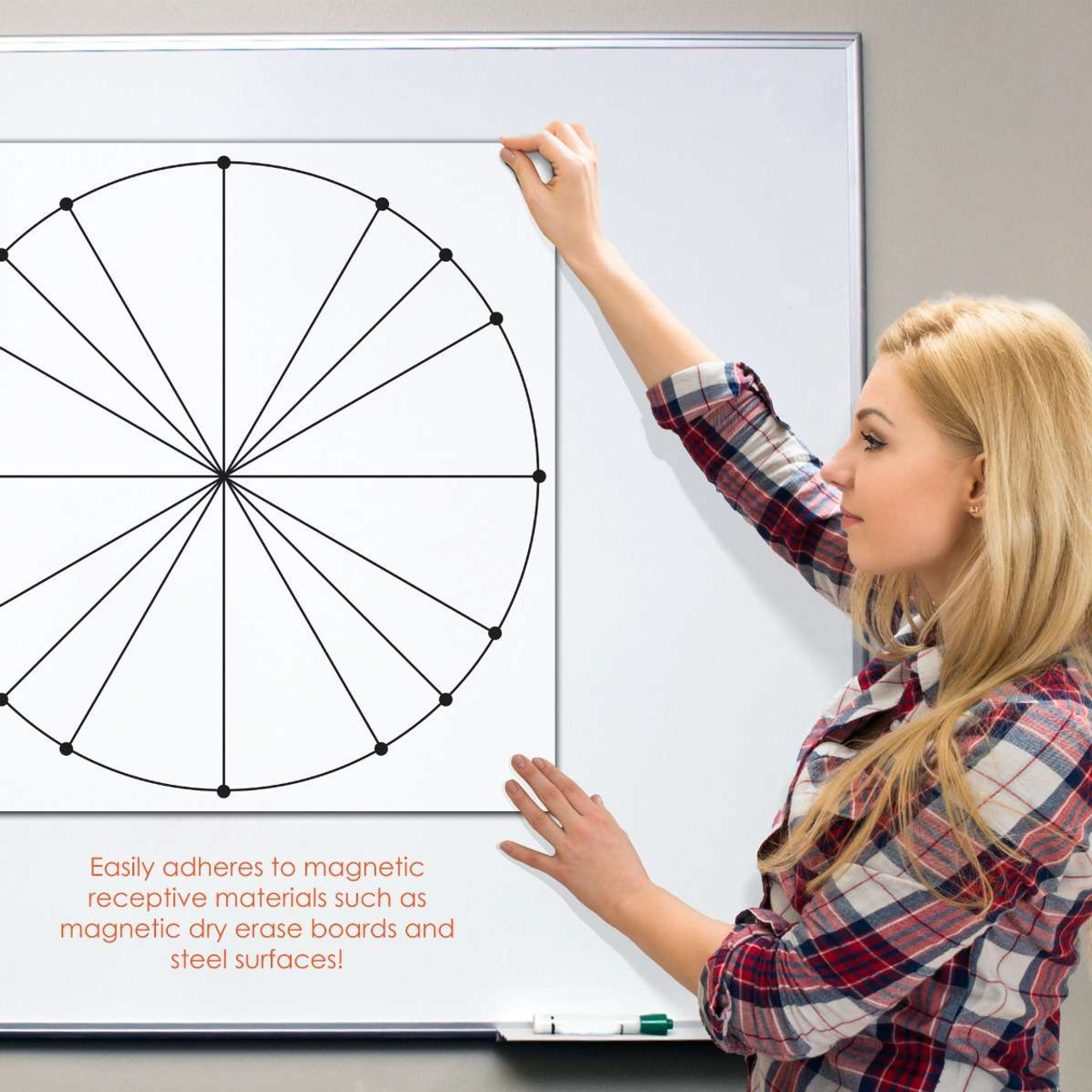 Magnetic Dry Erase Unit Circle Board, 23" x 24"