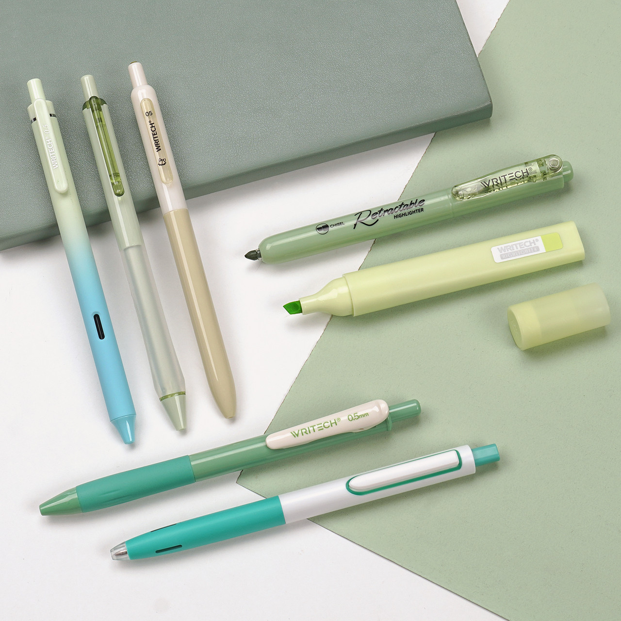 Writech Green Journaling Set, 7 Count, 12 Pack