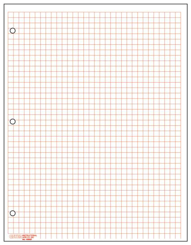 2 GRID XY GRAPH PAPER, 1/4" SQ. - RED - 500 Sheet Ream | Geyer ...