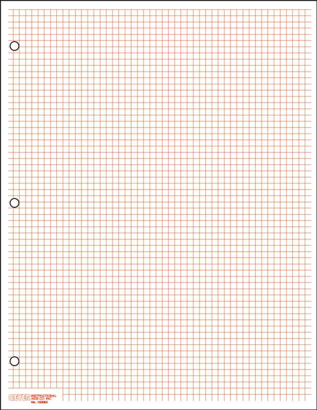 Classic Accentuated Graph Paper, 1/8" SQ. - Red - 500 Sheet Ream ...