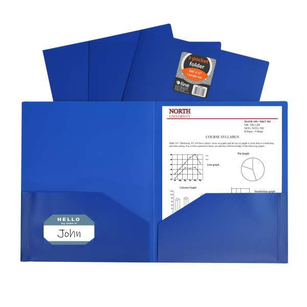 Two-Pocket Heavyweight Poly Portfolio Folder with Prongs, Orange (Set ...