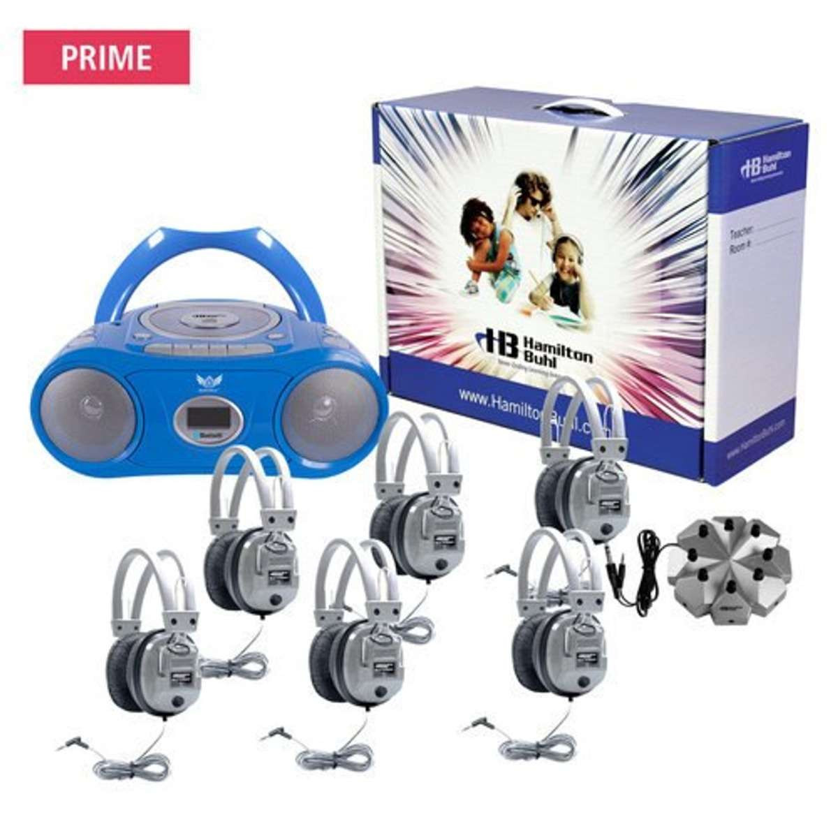 Wireless 6 Person Listening Center with Bluetooth, CD/Cassette/FM ...