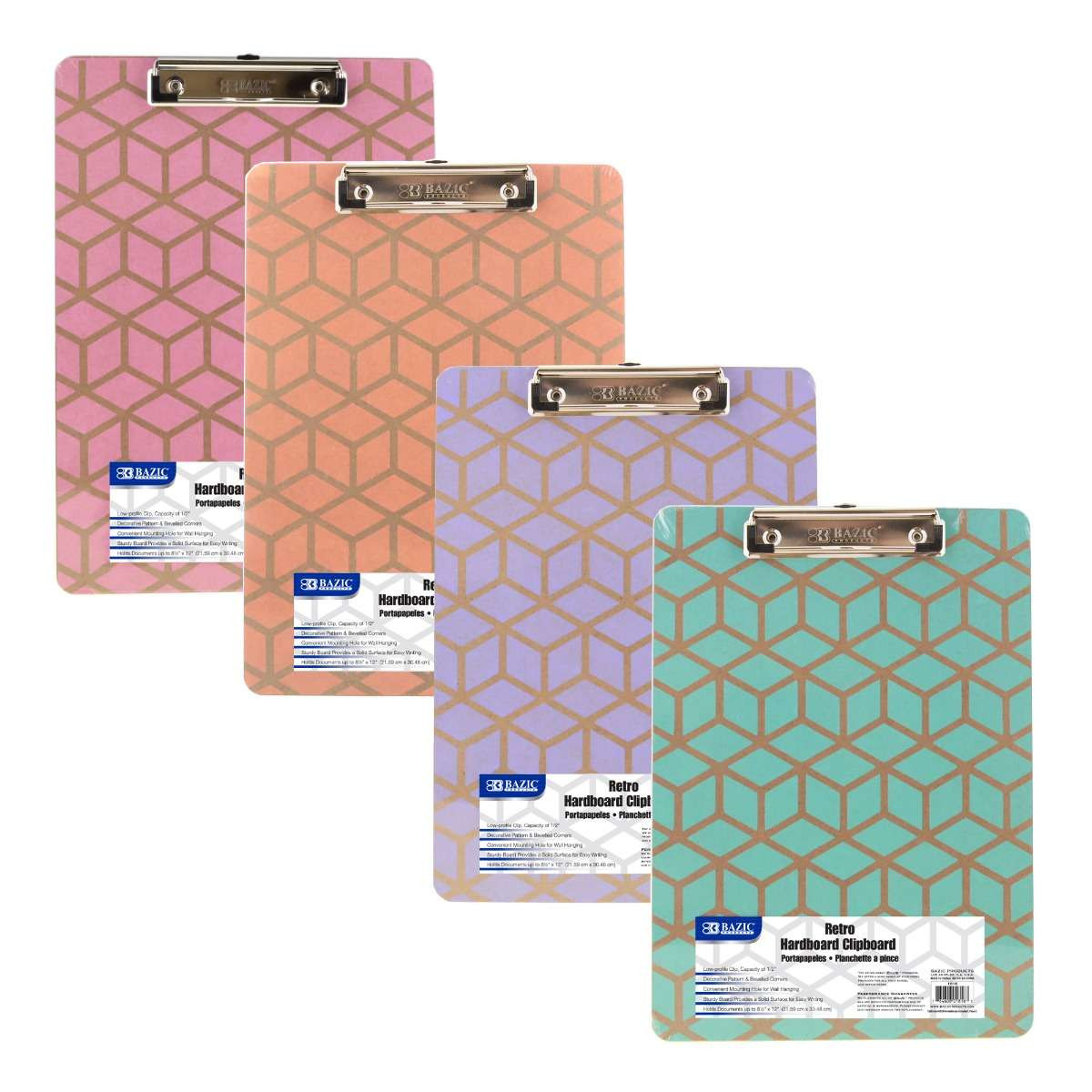 Standard Size Hardboard Clipboard w/ Sturdy Spring Clip 24 Packs ...