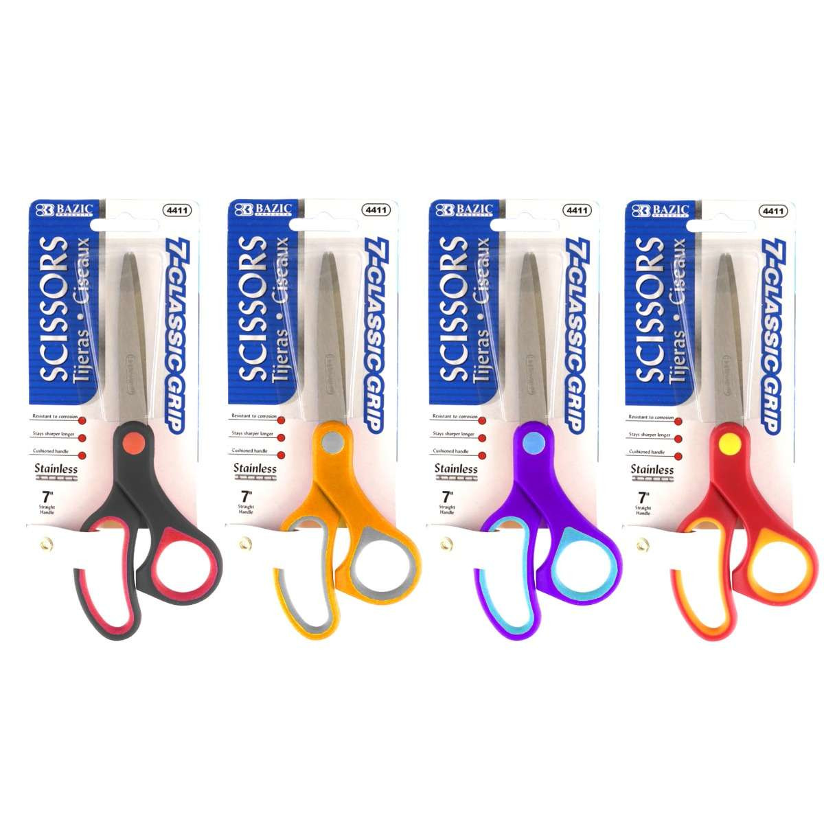 7" Classic Stainless Steel Scissors 24 Packs - 224198 | Geyer ...