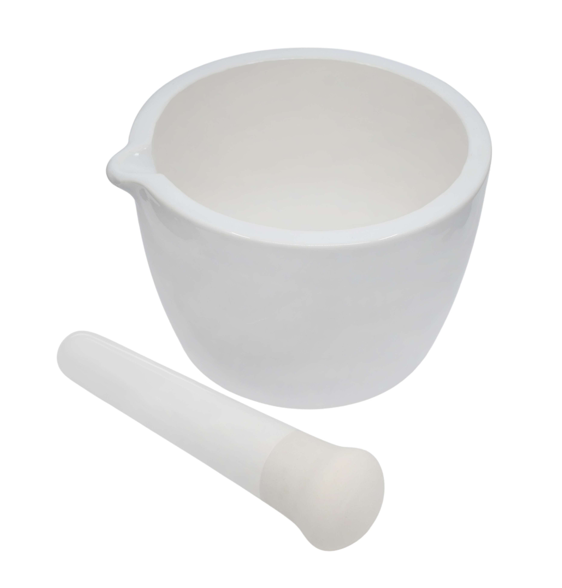 Porcelain Mortar & Pestle Set, 9oz - Heavy Duty Pattern - Unglazed ...