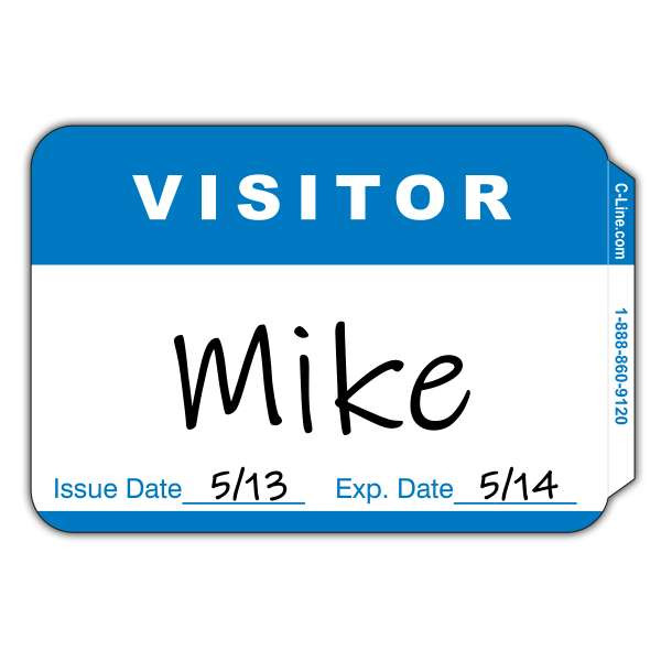 Time's Up! Self-Expiring Visitor Badges, One Day Badge, 3 x 2, 100/BX ...