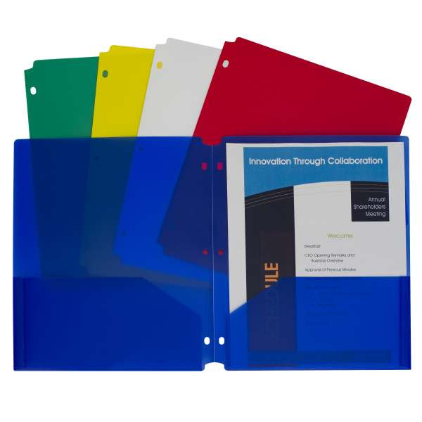 Two-Pocket Heavyweight Poly Portfolio Folder with Three-Hole Punch ...