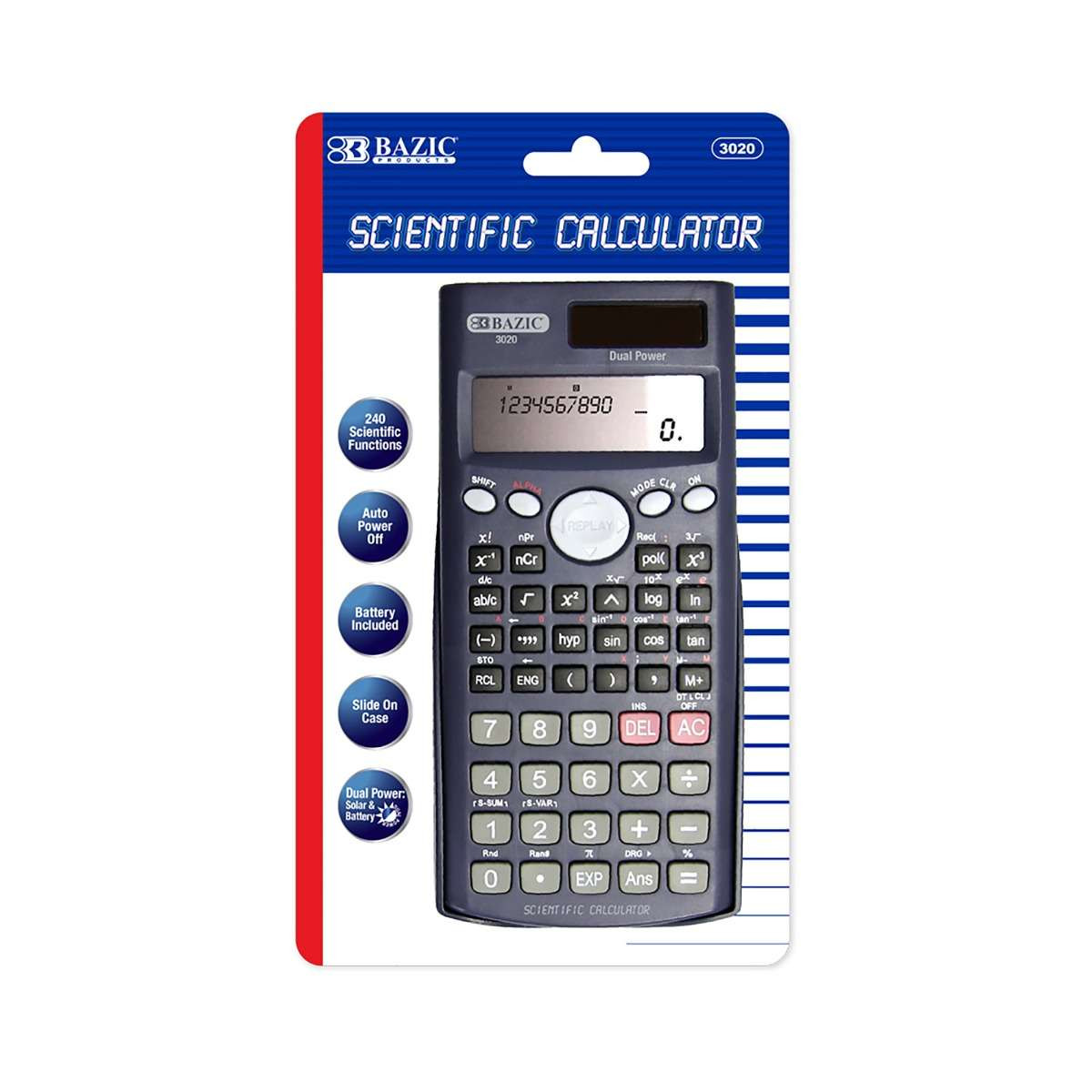 240 Function Fancy color Scientific Calculator w/ Slide-On Case 12 ...