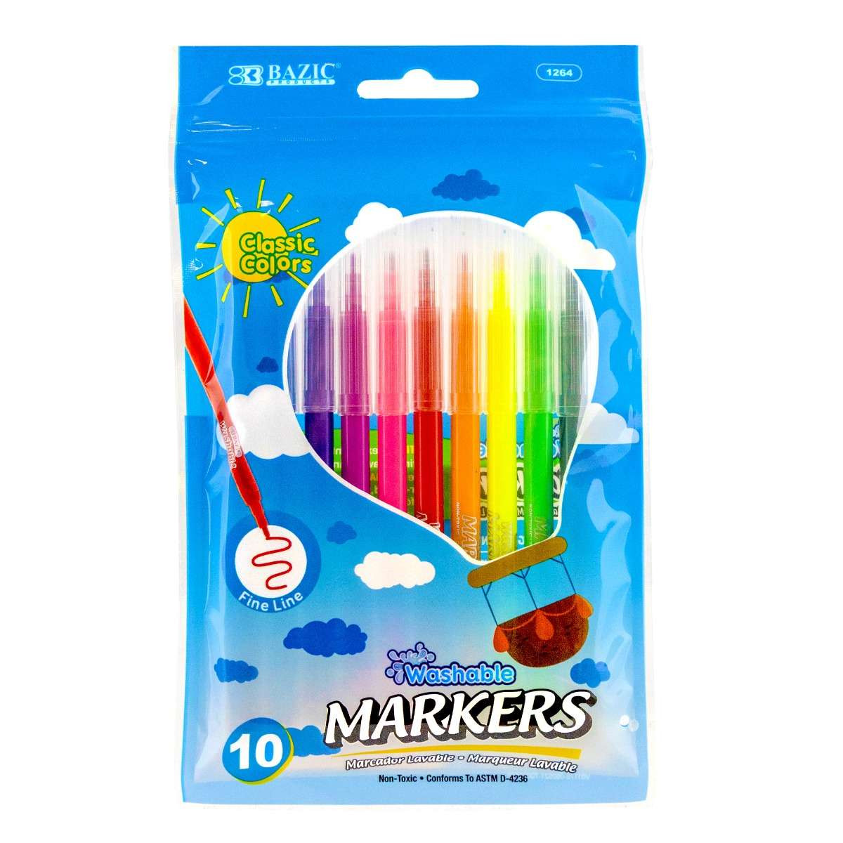 20 Colors Fine Line Washable Markers 24 Pack | Geyer Instructional Products