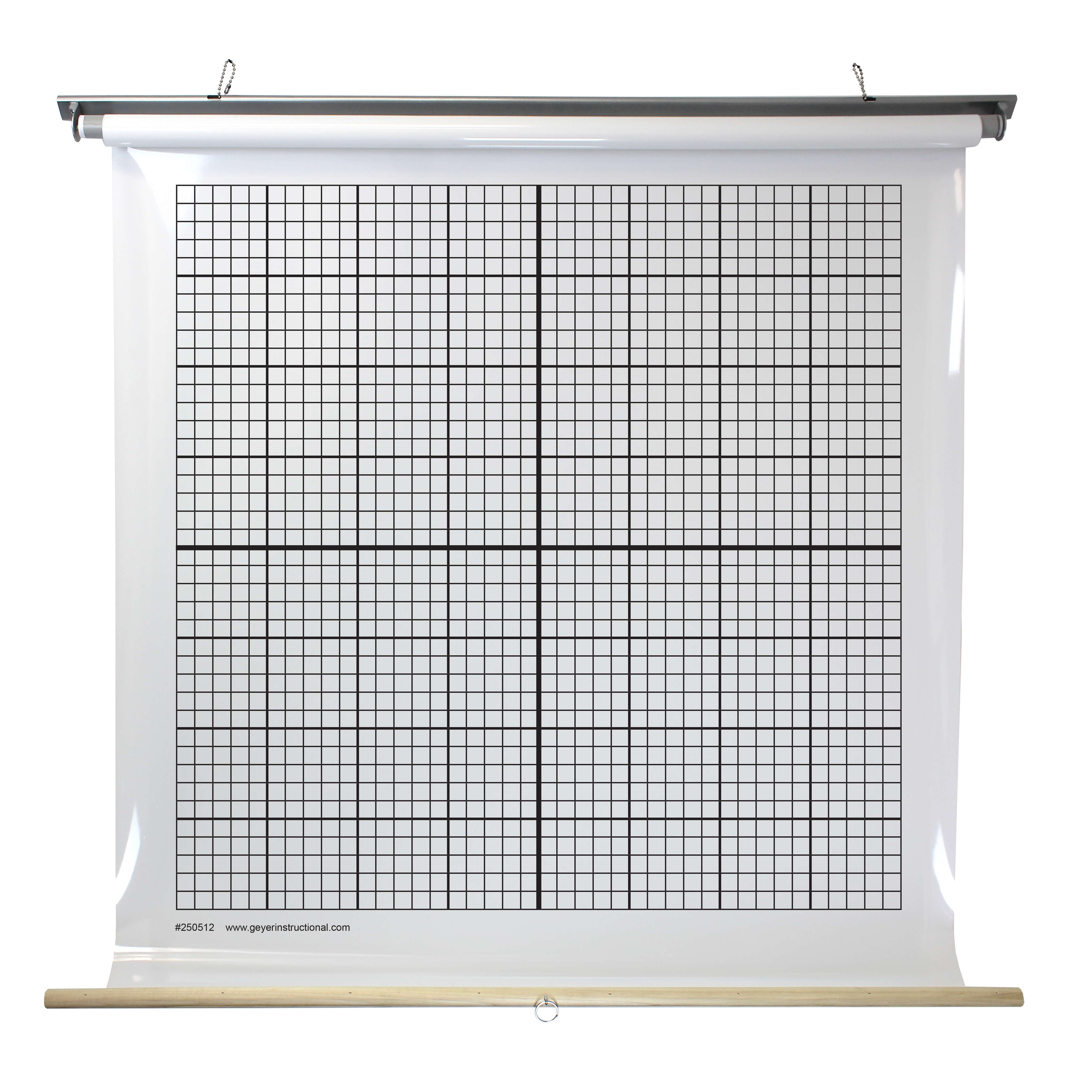Pull Down Dry Erase Chart, 1" Grid - Numbered Axis | Geyer ...