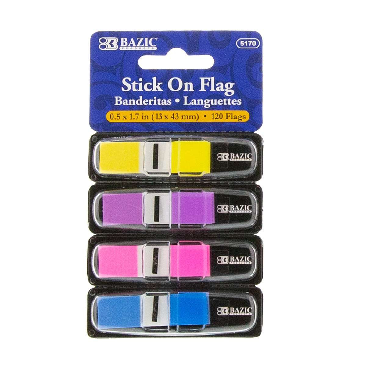25 Ct. 0.5" x 1.7" Neon Color Printed Arrow Flags w/ Dispenser (4/Pack ...