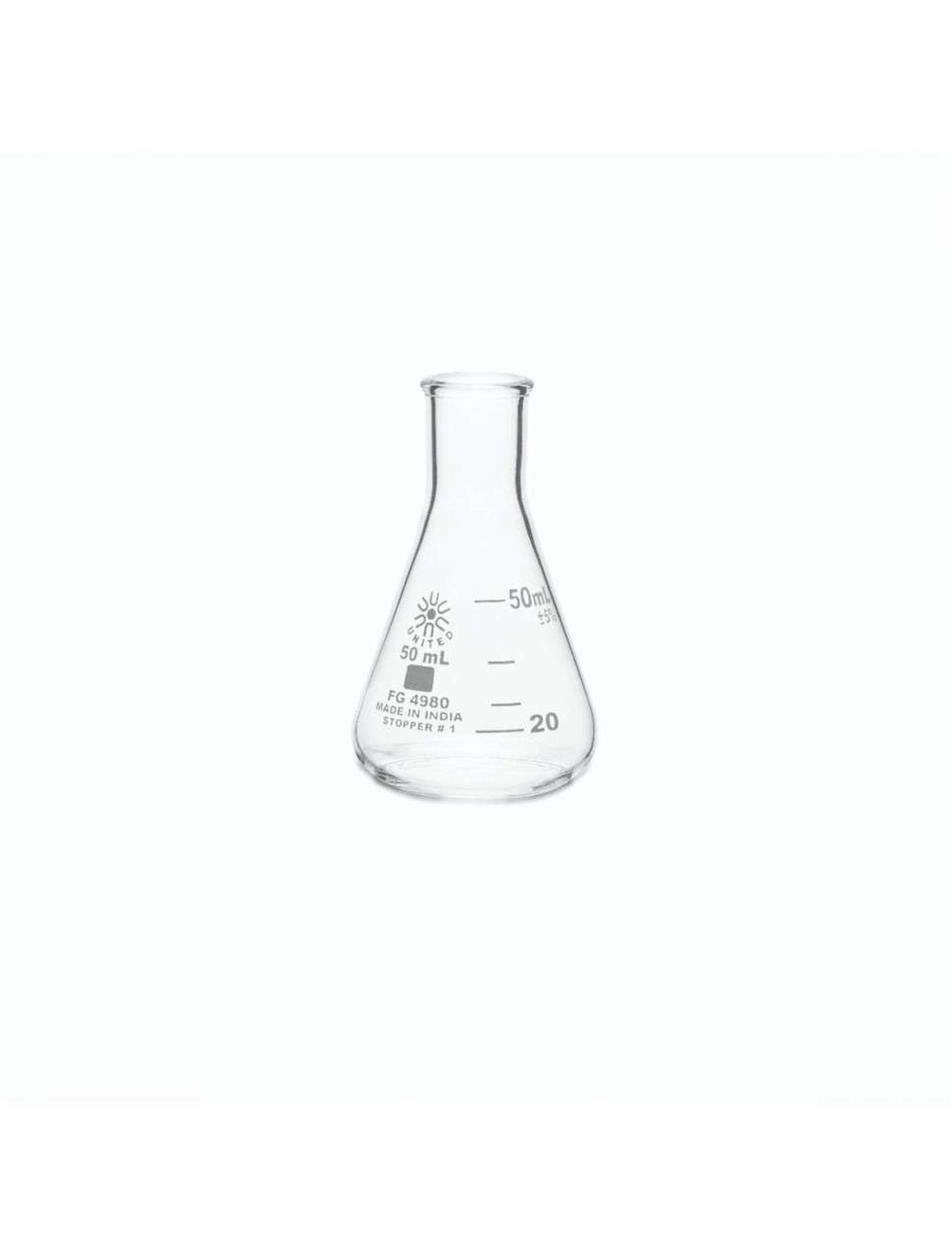 ERLENMEYER FLASK, NARROW MOUTH, BOROSILICATE GLASS, 125ML, CASE, PK/48 | Geyer Instructional ...