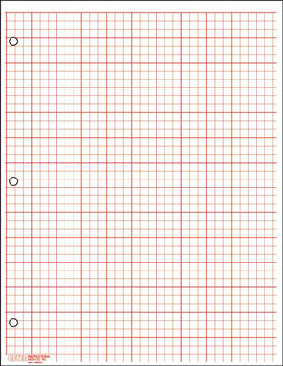 Classic Accentuated Graph Paper, 1/4" SQ. - Red -- 500 Sheet Ream ...