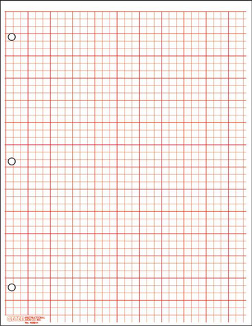 Classic Accentuated Graph Paper, 1/4" SQ. - Red -- 500 Sheet Ream ...