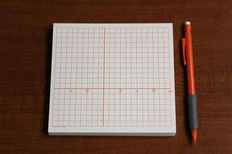 Graph Paper Pads, 1/4" SQ. Radian - Numbered Axis, 100 Sheets per Pad ...