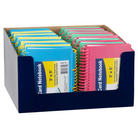 Spiral Bound Index Card Notebook with Tabs (Color May Vary) (Set of 24 ...