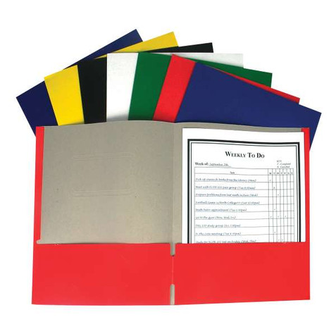 Recycled Two-Pocket Paper Portfolios, Assorted (Set of 100 Folders ...