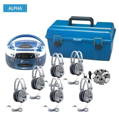 AudioStar 6-Station Listening Center with USB, CD, Cassette, Radio ...