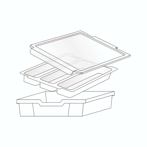 Gratnells F1 Tray Inserts, 3 Compartments, Gray, Organizing Accessory ...
