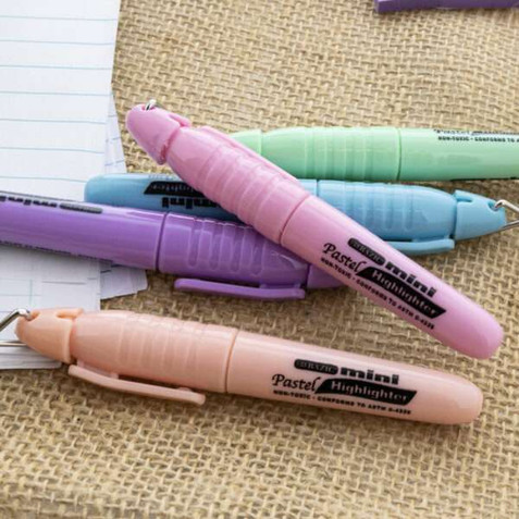 Mini Pastel Highlighter w/ Cap Clip (5/Pack) 24 Pack | Geyer ...