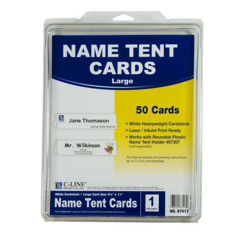 Inkjet/Laser Name Tent Inserts, scored, white, name tent cardstock, 8 1 ...