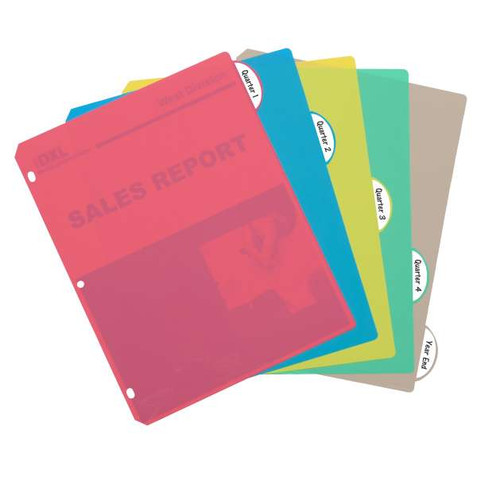 5-Tab Poly Binder Index Dividers, Assorted, 5/ST (Set of 12 ST) | Geyer ...