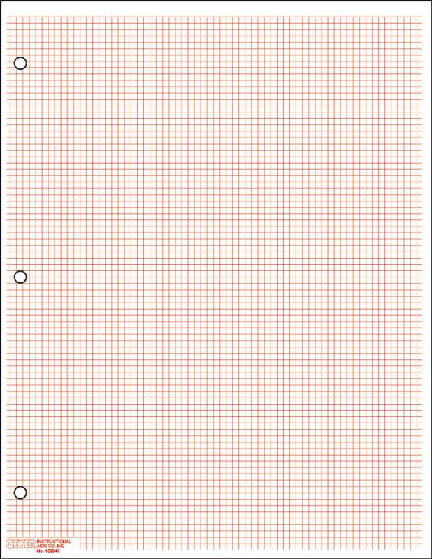 3 GRID GRAPH PAPER, 1/8" RED - 500 Sheet Ream | Geyer Instructional ...