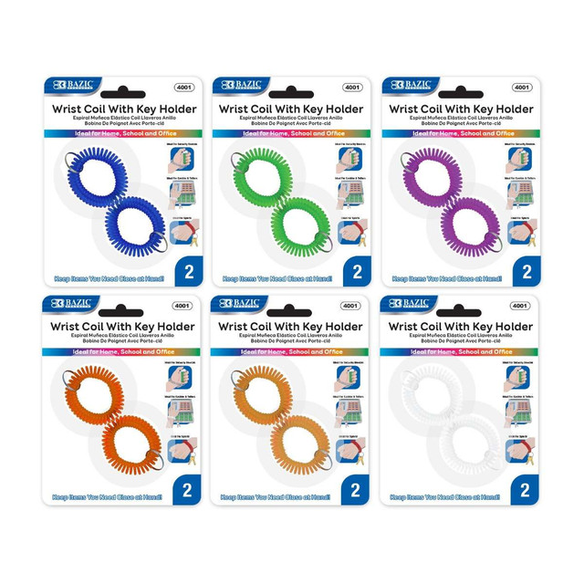 Wrist Coil w/ Key Holder (5/Pack) 24 Pack | Geyer Instructional Products
