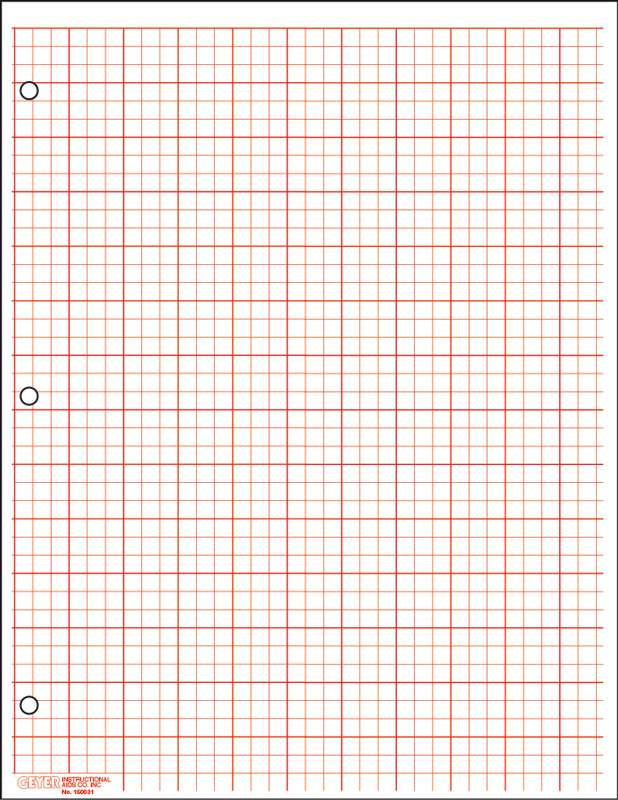 Classic Accentuated Graph Paper, 1/4" SQ. - Red -- 500 Sheet Ream ...