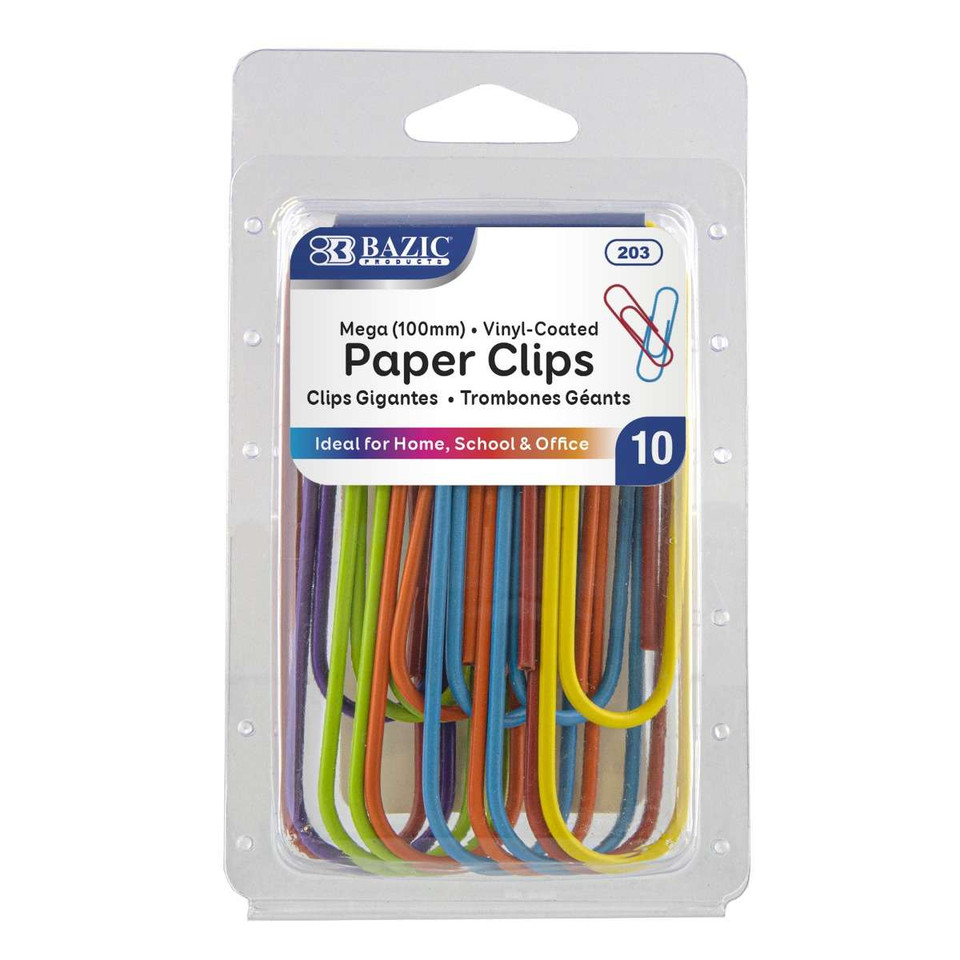 Jumbo (50mm) Color Paper Clips (100/Pack) 24 Packs | Geyer ...