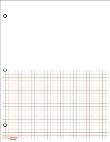 Classic Half Sheet Graph Paper, 1/4" SQ. - Red -- 500 Sheet Ream ...