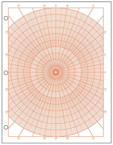 Polar with Radians Graph Paper, 1/10" - Red - 500 Sheet Ream | Geyer ...