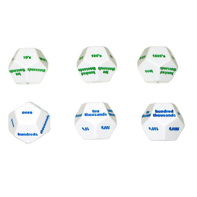 12 Sided Jumbo Place Value Dice -- 50/Bag | Geyer Instructional Products