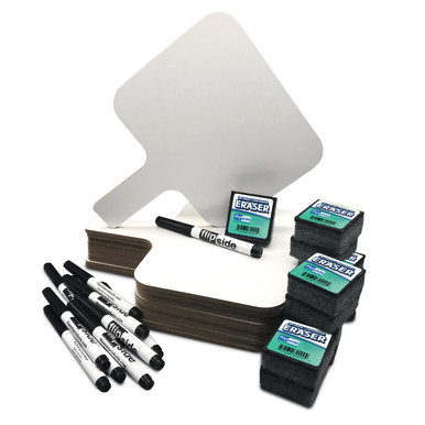 Rectangular Dry Erase Answer Paddles – 12-Pack with Pens & Erasers ...