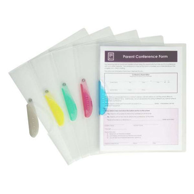 Report Cover with Swing Clip, Clear w/Assorted Color Clips (Color May ...