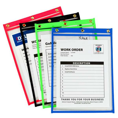 Heavy Duty Super Heavyweight Plus Stitched Shop Ticket Holder, Assorted ...