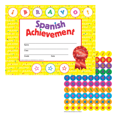 Spanish Achievement Certificates /Reward Seals - Pack of 30 ...