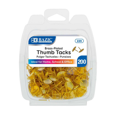 Brass (Gold) Thumb Tack (200/Pack) 24 Packs | Geyer Instructional Products
