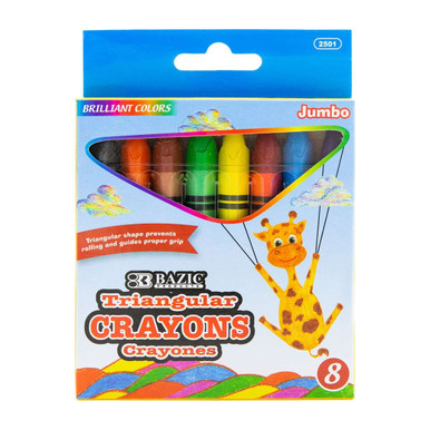 8 Color Premium Jumbo Triangle Crayons 24 Packs | Geyer Instructional ...