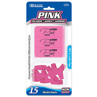 Pink Eraser Sets (15/Pack) 24 Pack | Geyer Instructional Products