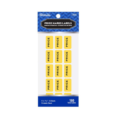 Yellow Price Mark Label (180/Pack) 24 Pack | Geyer Instructional Products