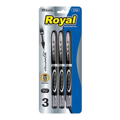 Royal Black Rollerball Pen (3/Pack) 24 Pack - 224006 | Geyer ...