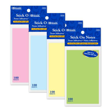 100 Ct. 3" X 5" Stick On Notes 24 Packs - 224324 | Geyer Instructional ...
